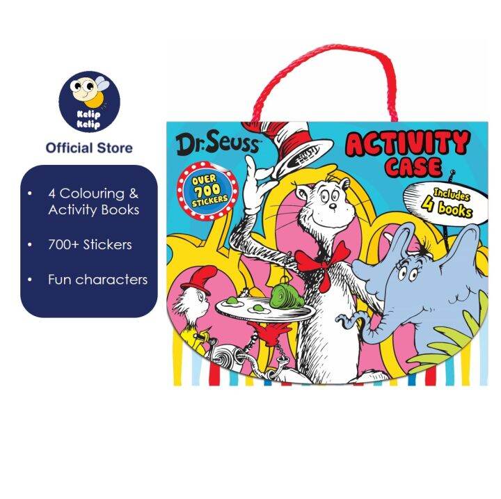 Dr Seuss 4 Books Activity Case Gift Set with 700+ Stickers & Colouring ...