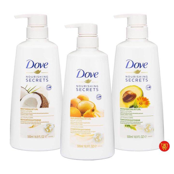 Dove Nourishing Secrets Body Lotion [Restoring | Replenishing | Invigorating Ritual] 500ml ...