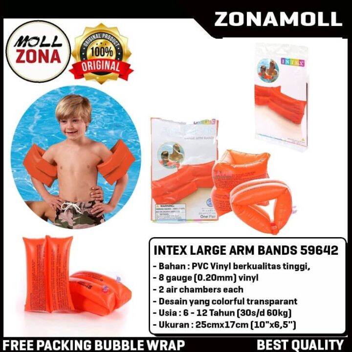 BISA COD - PELAMPUNG LENGAN RENANG ANAK INTEX 59642 LARGE ARM BANDS ...