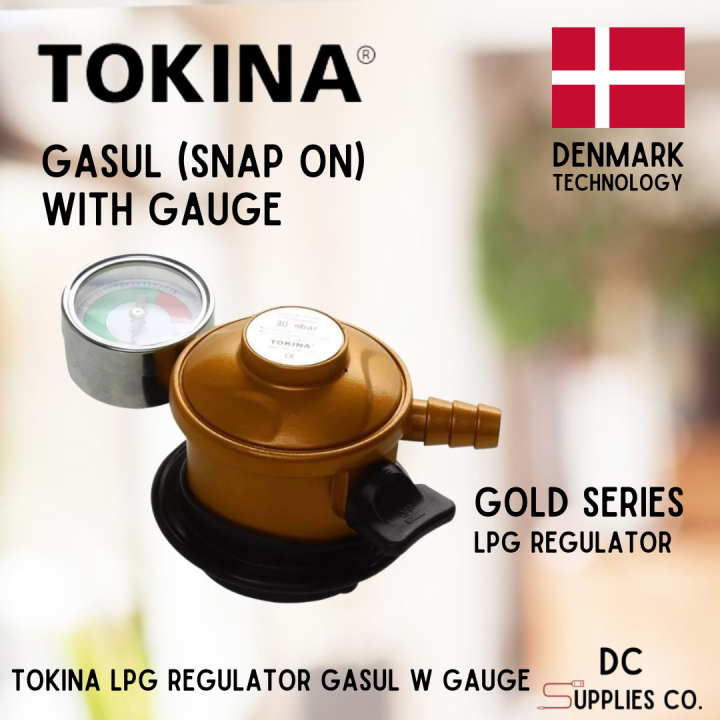 Tokina LPG Gas Regulator GOLD GASUL WITH GAUGE DE SALPAK Heay Duty ...
