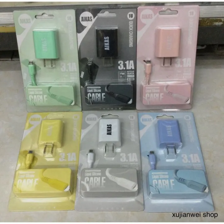 Ai-060 3.1A Macarons Micro Android Fast Charger liquid silicone SEt ...