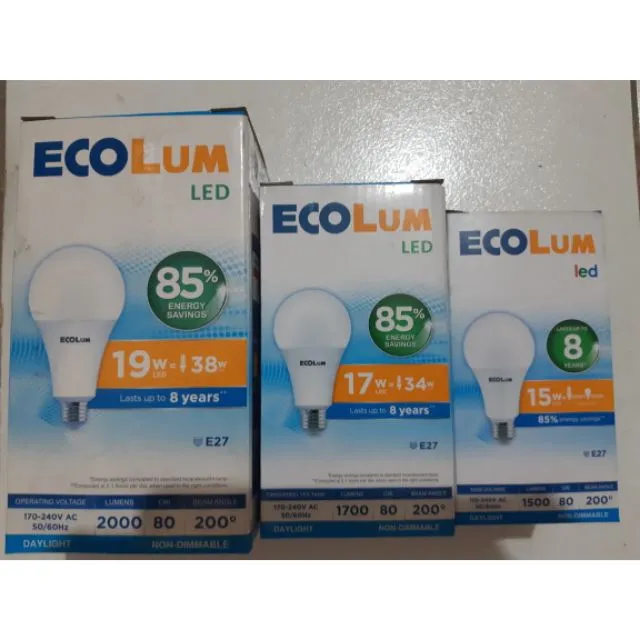 Ecolum LED bulb 15watts 17watts 19watts Daylight LED Bulb (per pc ...