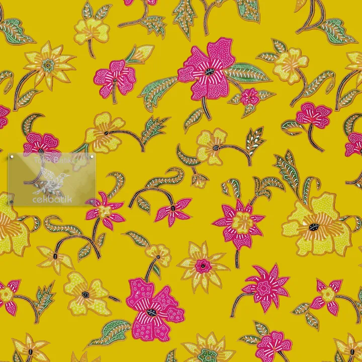 kain batik - Motif Bunga Warna (Pink Fanta & Kuning Lemon) Unik Manis ...