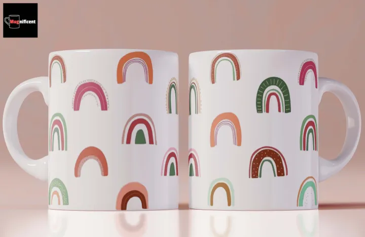 Rainbow Aesthetic Ceramic Mug(1mug only) 300ml High Quality Permanent ...
