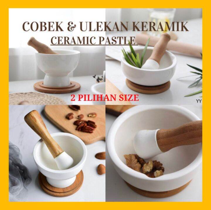 Ulekan Cobek Alu Estetic Nordic Style Bahan Keramik Ceramic Pestle and ...