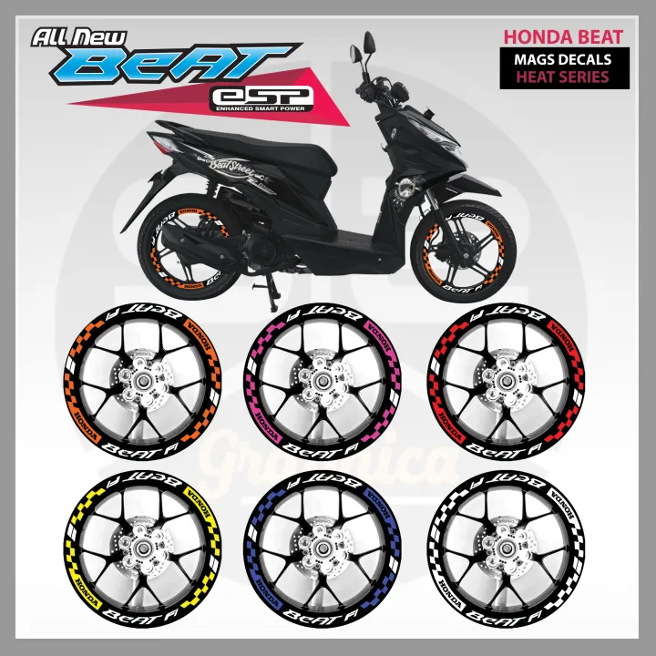 Honda Beat FI Beat Street Beat Carb Mags Decals - Heat Series (Pair for ...