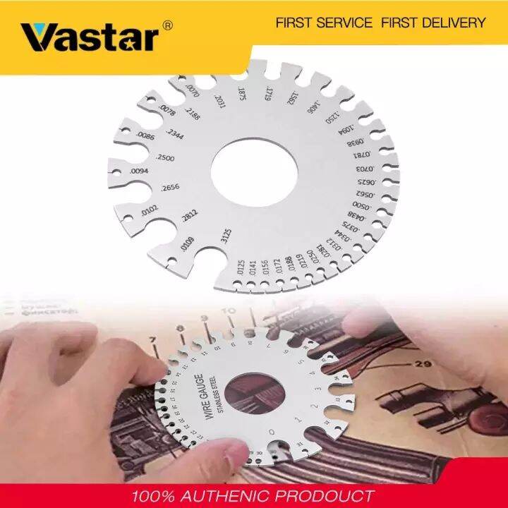 Vastar 2 Sides AWG SWG Metal Round Wire Thickness Measurer Tester Ruler ...