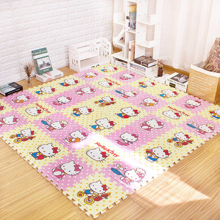 Cartoon mosaic floor mat hello kitty cat jigsaw puzzle mat Hello Kitty ...