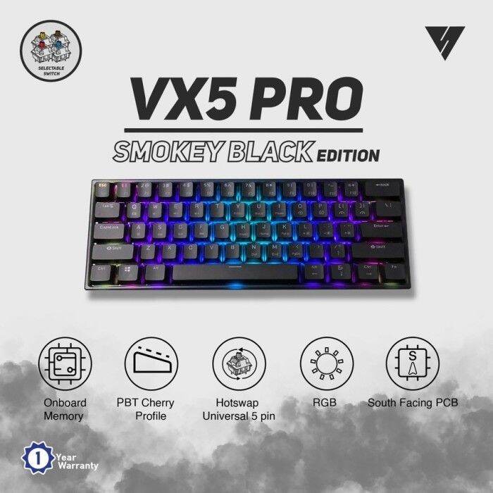 Vortex Series VX5 Pro Smokey RGB Hotswap - Mechanical Gaming Keyboard ...