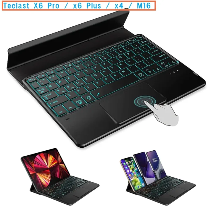 แป้นพิมพ์ทัชแพดแสงไฟบลูทูธสำหรับ Teclast M16 X4 X6 Pro X6 Plus แท็บเล็ต ...