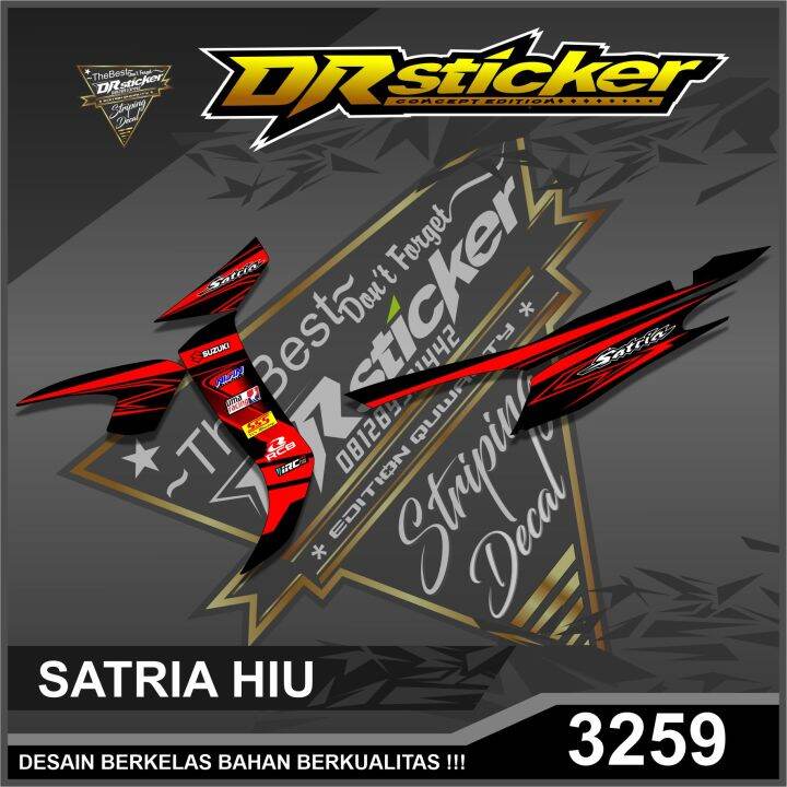 3259 STRIPING STIKER SUZUKI SATRIA HIU OLD DESAIN RACING SEMI FULL ...