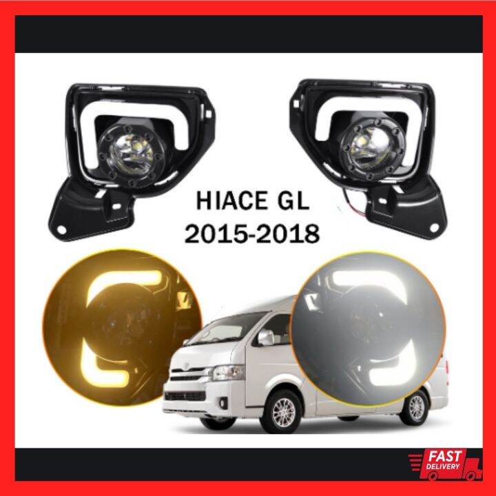 Toyota Hiace GL Grandia 2015-2018 Fog Light Fog Lamp Cover With DRL ...