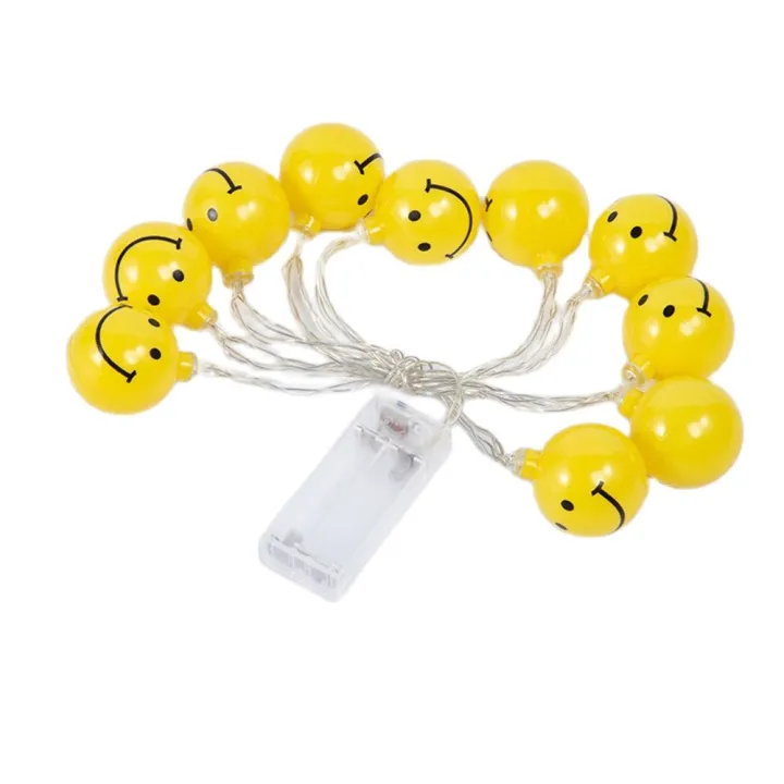 Battery Powered Smiley Face 1.5 Meter 10 Leds Cute String Light Warm ...