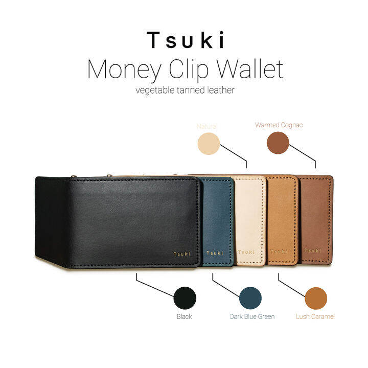 TSUKI Money Clip Wallet กระเป๋าสตางค์รุ่นมันนี่คลิปสไตล์มินิมอล งานแฮนด์เมด หนังแท้ น้ำหนักเบา ...