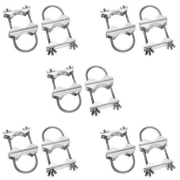 Double Antenna Mast Clamp V Jaw Block with U Bolts Heavy Duty Anti-Rust ...