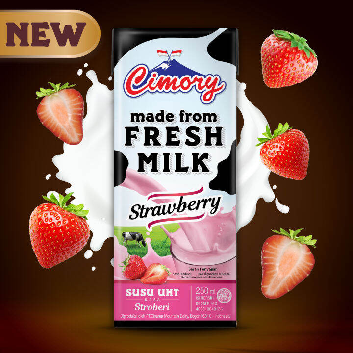Cimory UHT Milk Strawberry 250 ml SUSU CIMORY UHT 250 ML RASA BARU 1 Pc ...