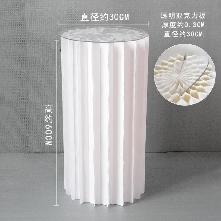 Props deformation folding dessert table kraft paper cylindrical cake ...