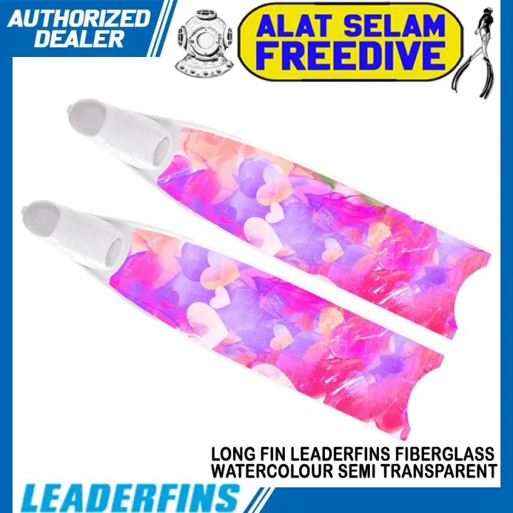 Long Fin Leaderfins Fiberglass Watercolour Semi Transparent Freediving ...