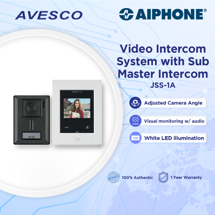 3.5" IP54 Video Intercom System with Optional Sub Master Station Intercom | JSS-1A | Aiphone ...