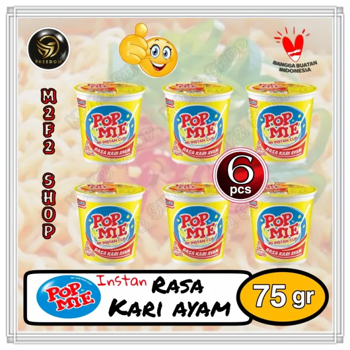 POP MIE | Mi Instan Cup Kuah Rasa Kari Ayam - 75 gr (Kemasan 6 Pcs ...