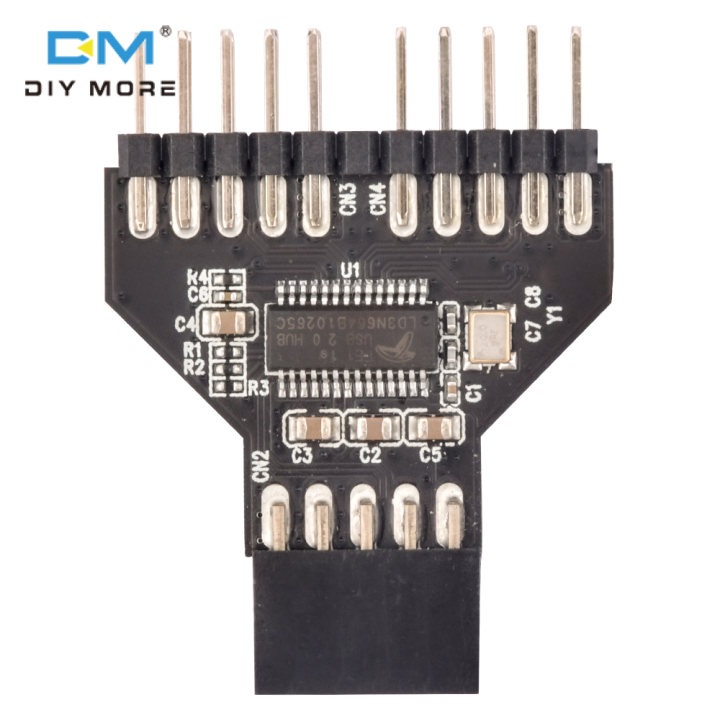 diymore 9 PIN Motherboard USB 2.0 to Dual 9-Pin Interface 9-Pin to Dual ...