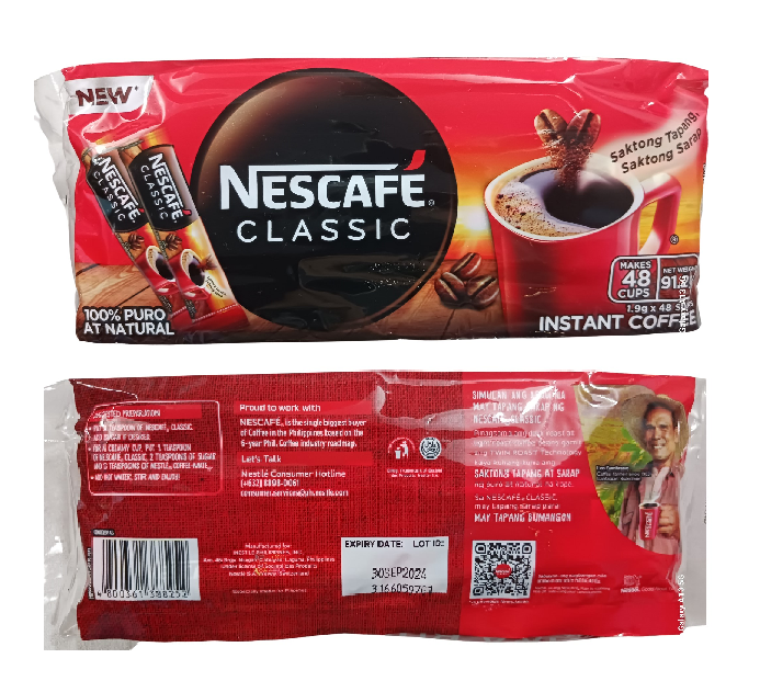 Nescafe Classic Instant Coffee Stick 1.9g x 48s per pack | Lazada PH