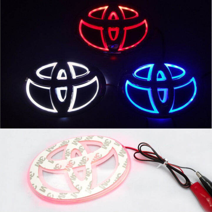Toyota 2D LED Car Emblem Car Logo LED Light For RAV4, REIZ, PRADO ...