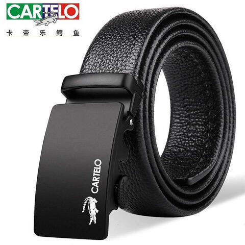 CARTELO จระเข้ เข็มขัดหนังวัวนิ่มสองด้านเกรดพรีเมียม หนังวัวแท้100% เข็มขัดหนังแท้ สายเข็มขัด ...