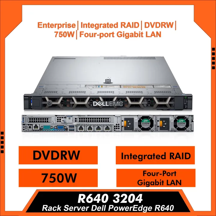 Rack Server Dell PowerEdge R640 3204 │Enterprise│Integrated RAID│DVDRW ...