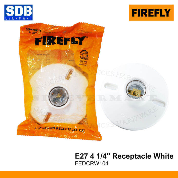 Firefly-Socket Ceiling Receptacle-4 1/4 E27 4A 250V-[FEDCRW104]-1pc ...