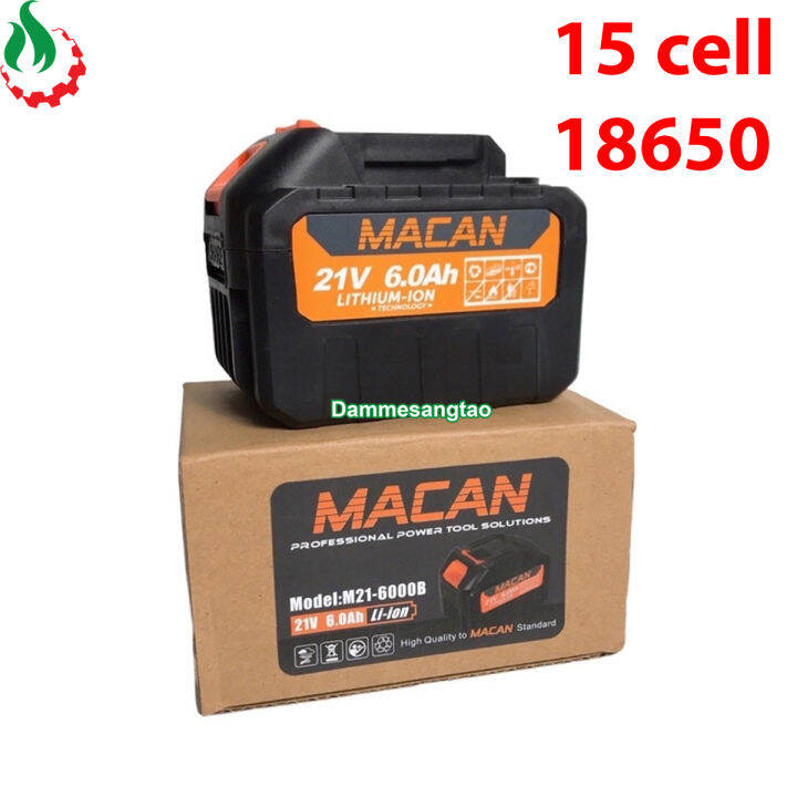 Pin Macan 21V 6AH chân pin Makita (15 cell 18650) | Lazada.vn
