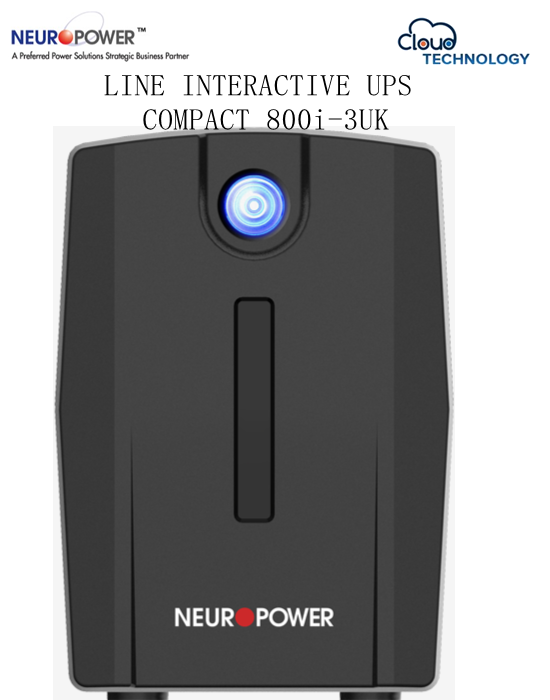NEUROPOWER COMPACT 800i-3UK 800VA LINE INTERACTIVE AFFORDABLE COMPACT UPS/ POWER SUPPLY/ BACKUP ...