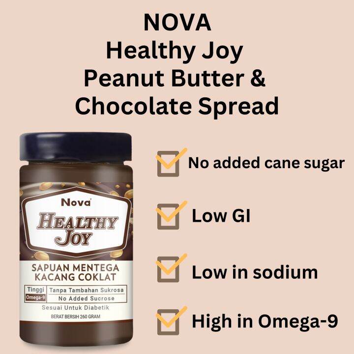 NOVA Healthy Joy Peanut Butter & Chocolate Spread/ Jam [High Omega-9 ...