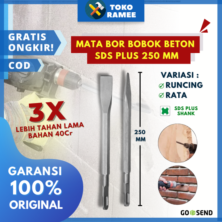 Mata Bor Bobok Tembok Alat Pahat Beton Chisel Betel Runcing / Lancip ...
