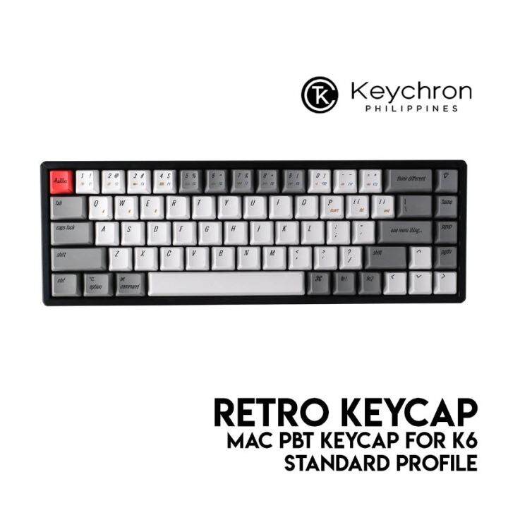 Keychron Retro Mac PBT Keycap Set for K6 (Standard Profile, Dye ...
