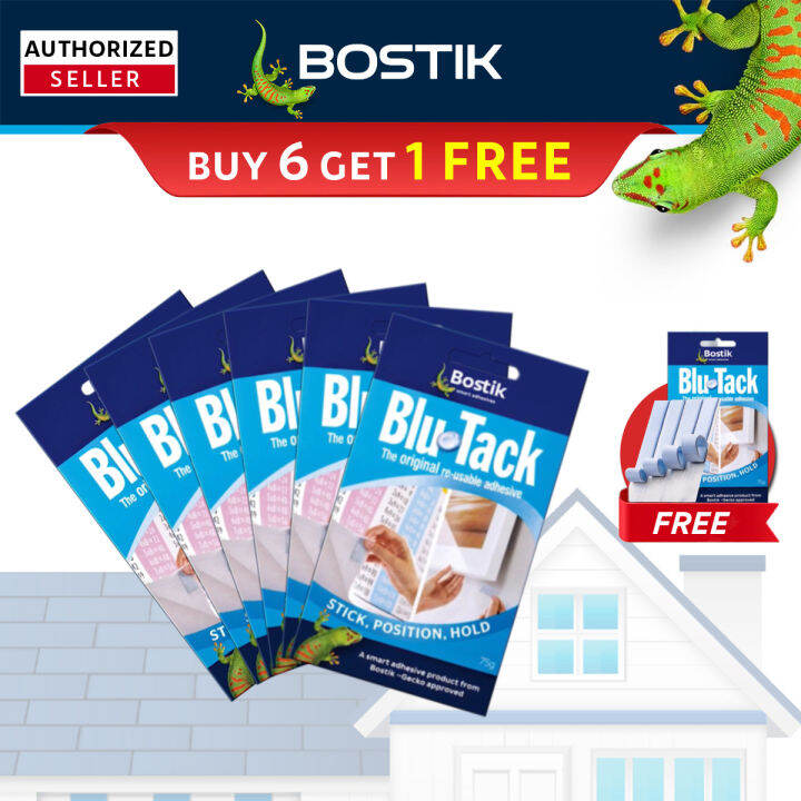 [ BUY 6 GET 1 FREE] Bostik Blu-Tack "The Original Re-Useable Adhesive ...