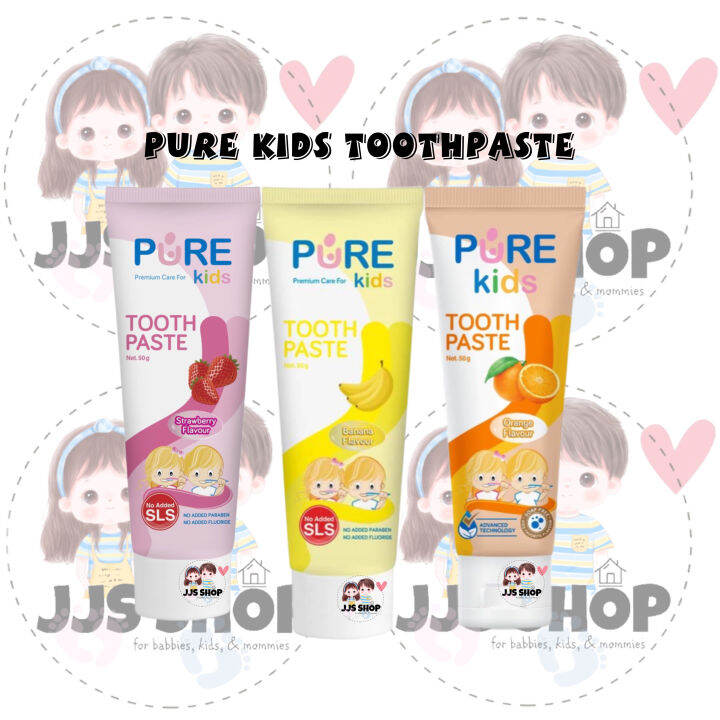 PURE KIDS PASTA GIGI ANAK ODOL BANANA STRAWBERRY ORANGE 50ML | Lazada ...