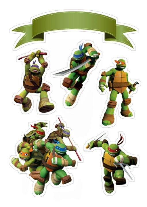 TOPPER KUEH ULANG TAHUN KURA KURA NINJA 6 KEPING TEENAGE MUTANT NINJA ...