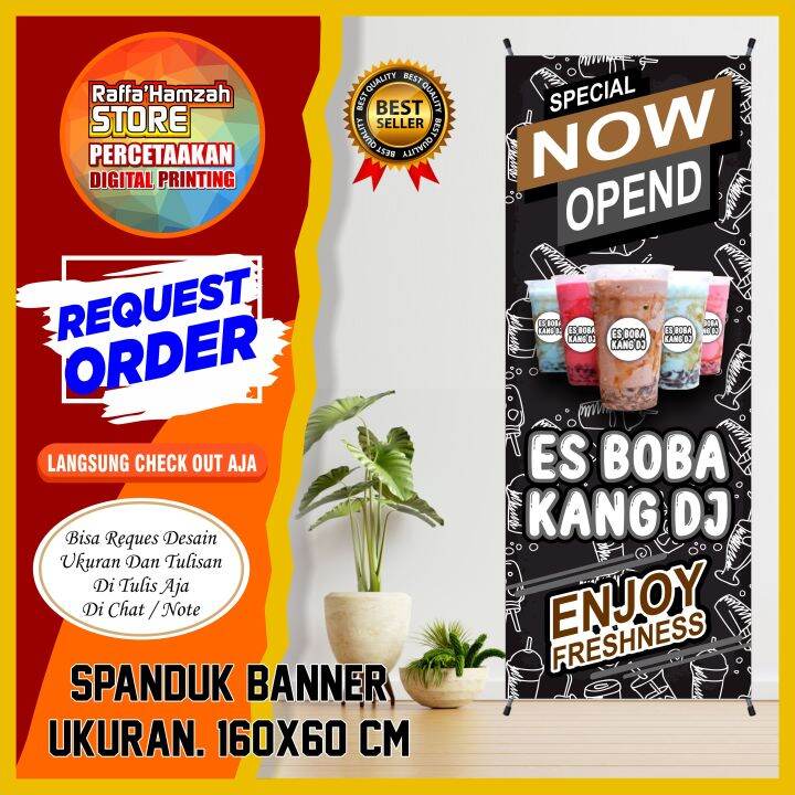 Spanduk, Banner Berdiri Minuman Boba | Lazada Indonesia
