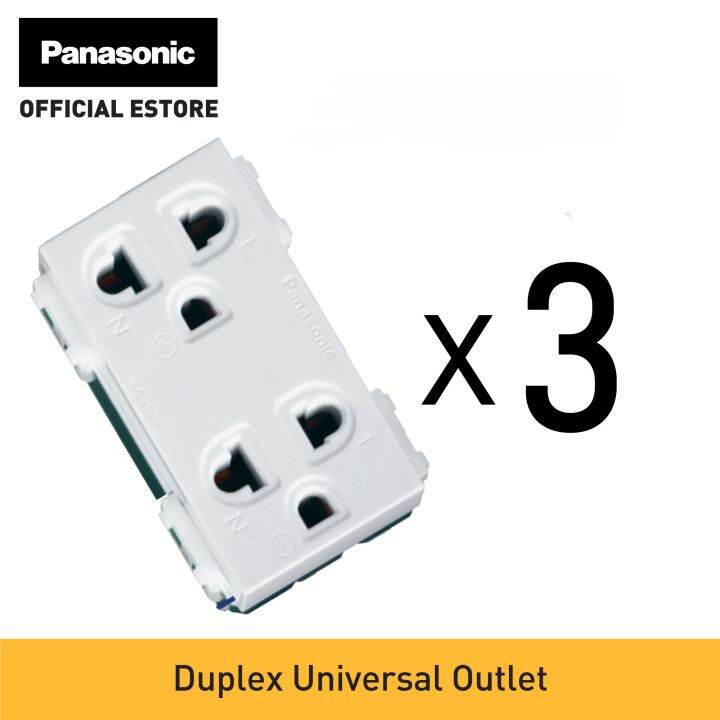 Panasonic WEG15929-5 Duplex Universal Outlet w/ Grounding - 3 pieces ...
