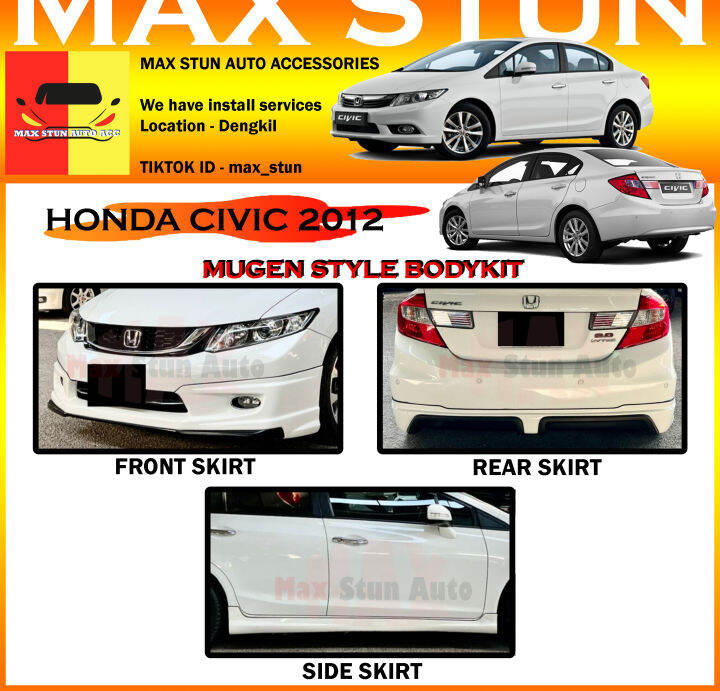 HONDA CIVIC FB 2012-2015 MUGEN FULL SET BODYKIT MG BUMPER SKIRT LIP ...