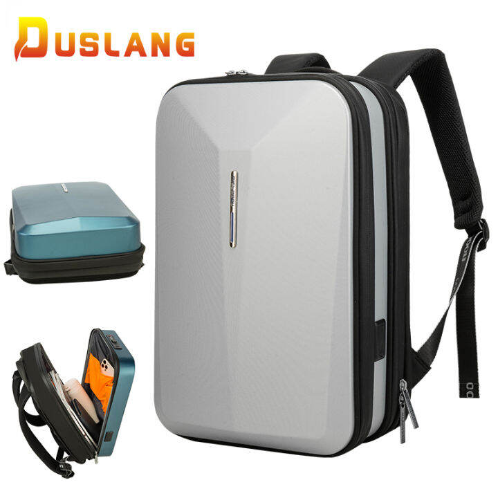 DUSLANG เป้สะพายหลังแล็ปท็อปผู้ชายกระเป๋าเป้ธุรกิจชาร์จ USB กระเป๋าเป้ ...