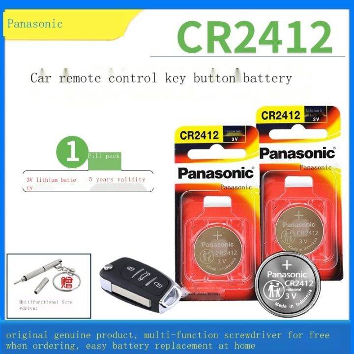 New-Original Panasonic CR2412 car remote control key 3V lithium battery ...