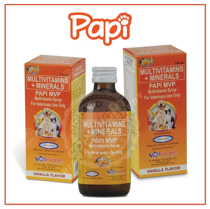 [FCR AGRIVET] Papi MVP Multivitamins 120ml for Pet / Dog Cat Aso Pusa ...