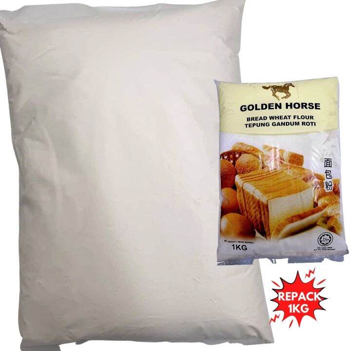 Golden Horse Premium Bread Flour 1Kg (Repack) Tepung Gandum Roti ...