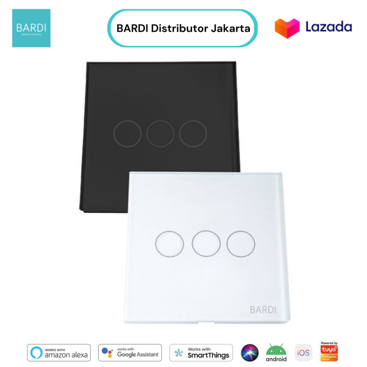 Bardi Smart WiFi Touch Wallswitch - EU 3 Gang | Lazada Indonesia