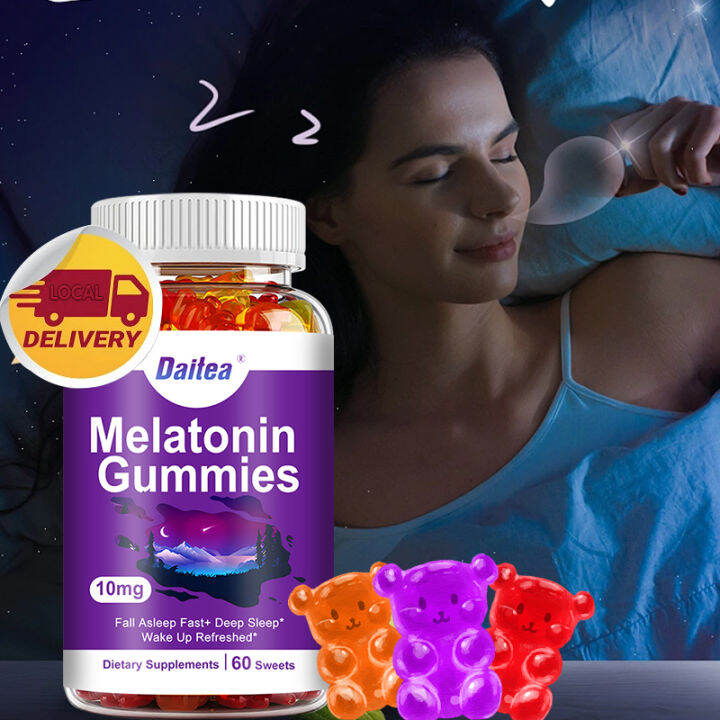 DAITEA 10Mg Melatonin gummies Vitamin B6 relieve stress, improve sleep ...