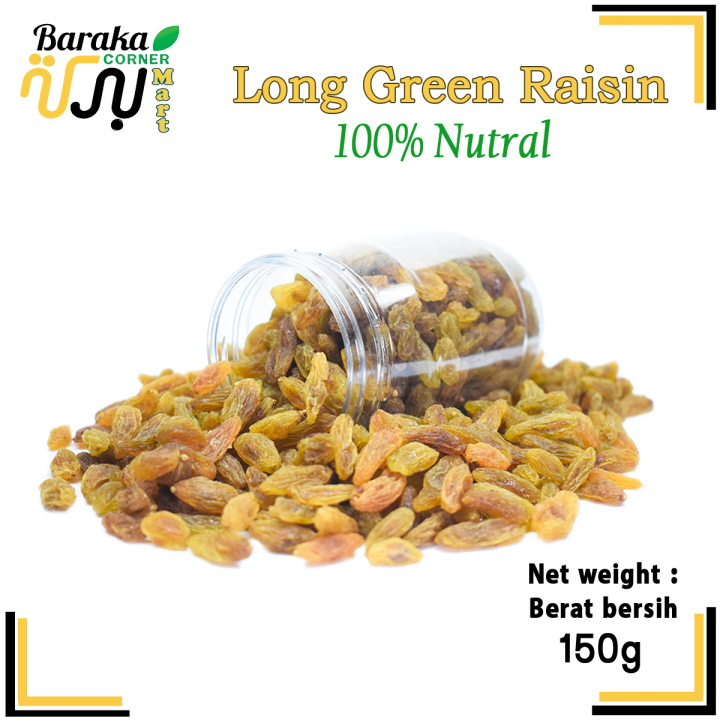 Kismis Hijau Panjang | Long Green Fresh Raisins | Dried Fruits 150g ...