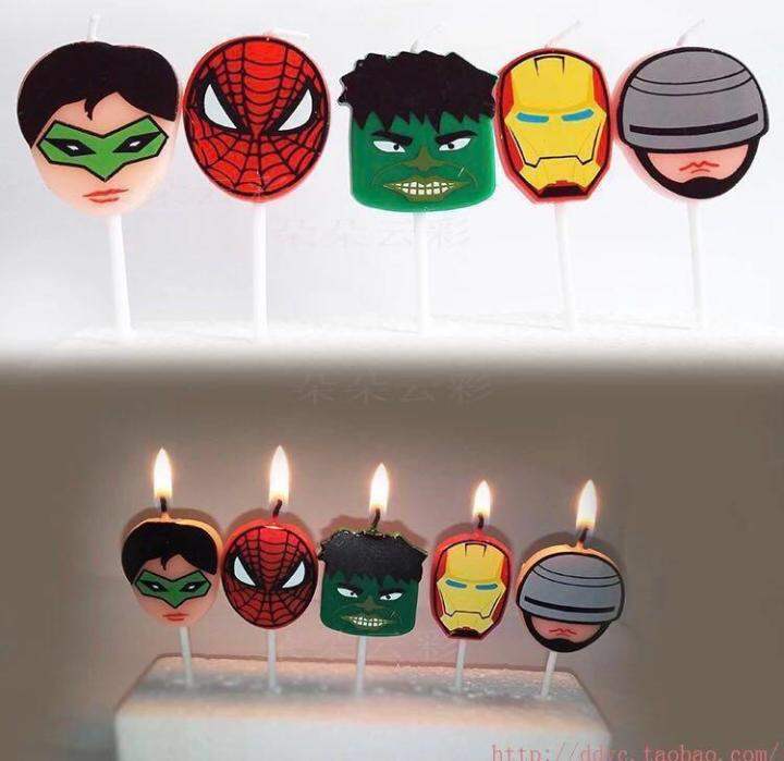 (SG seller) Marvel Avengers Superhero Party Cartoon Birthday Candles ...