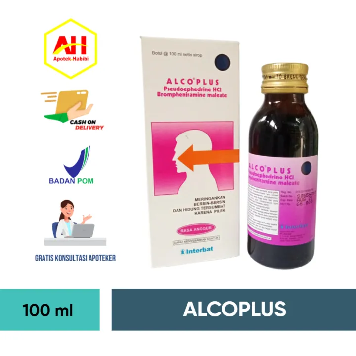 Alco Alko Alxo Alco Plus Alko Plus sirup merah 100ml Obat pilek anak ...